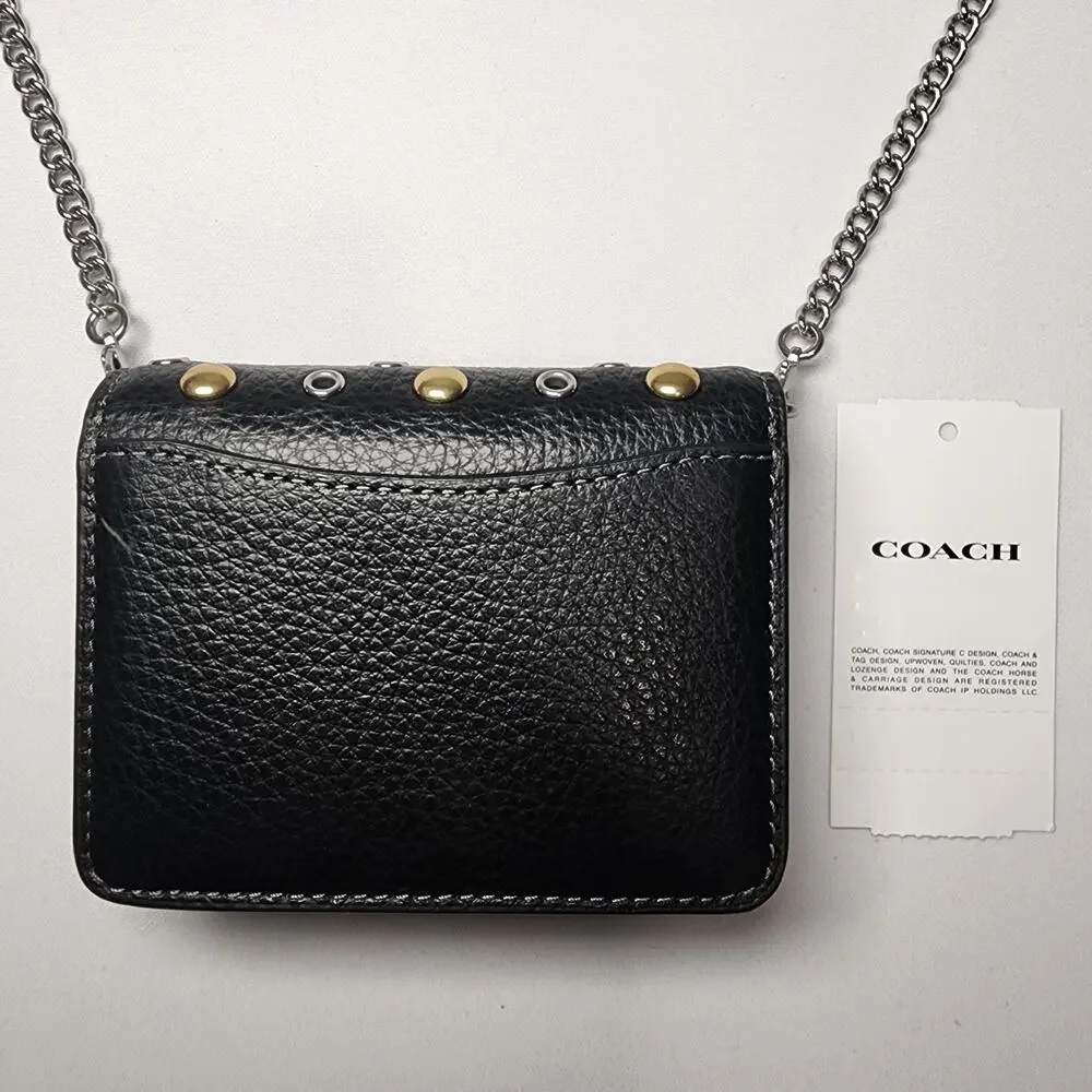 Coach | Bags | Nwt Coach Cci8 Mini Wallet On A Chain With Rivets Silver ...